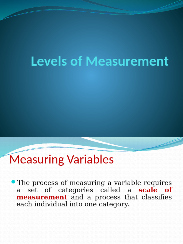 Measurement Levels | PDF | Level Of Measurement | Measurement