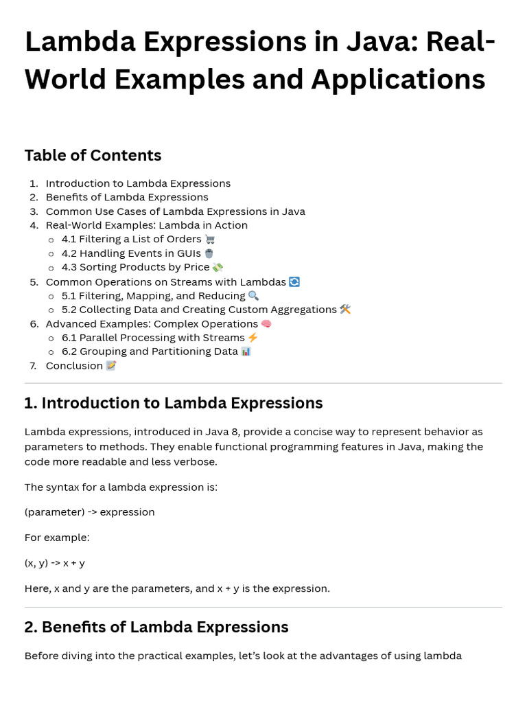 Lambda Expressions in Depth | PDF | Anonymous Function | Computer Programming
