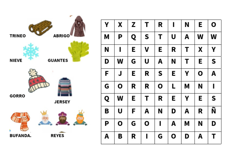 Sopa de Letras Invierno | PDF