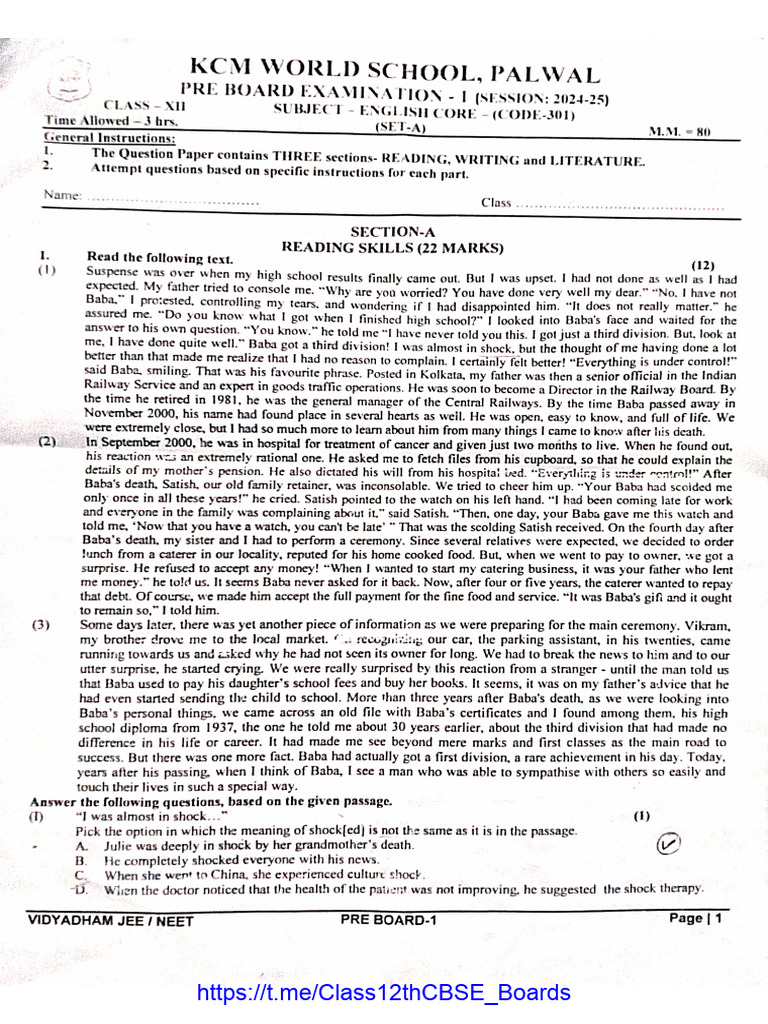 English Preboard 4 | PDF