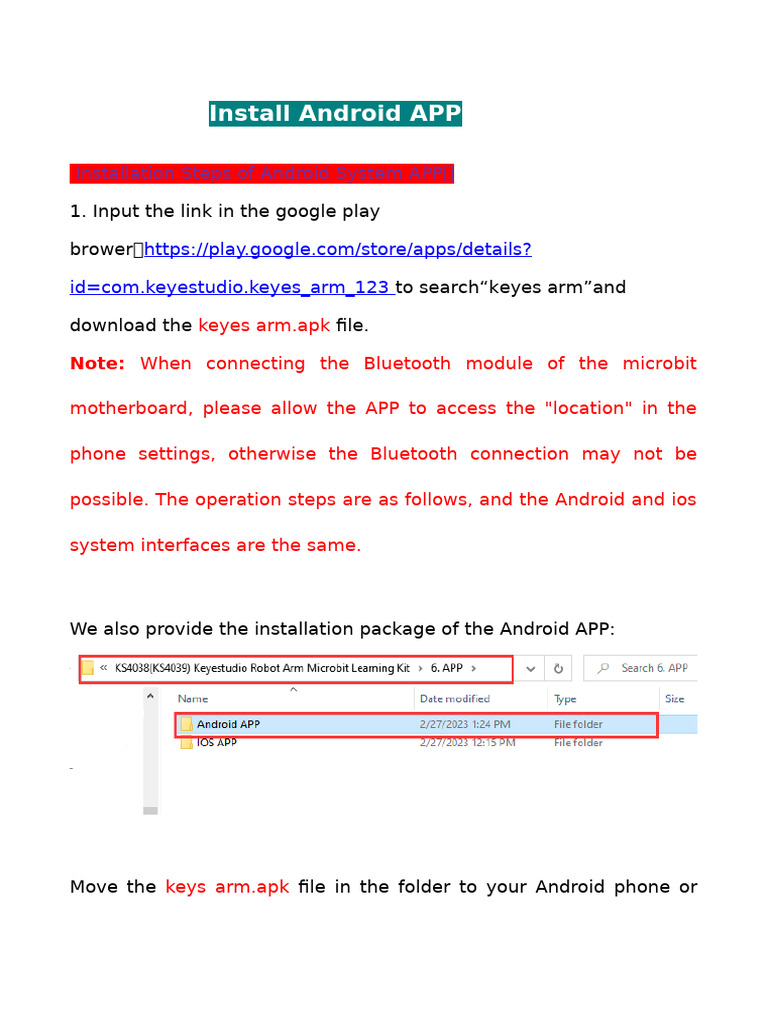 Install The Android APP | PDF