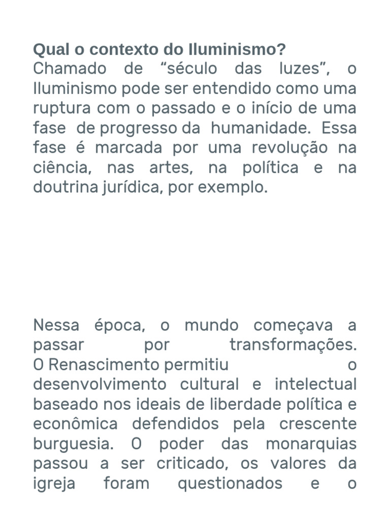 Qual o Contexto Do Iluminismo | PDF