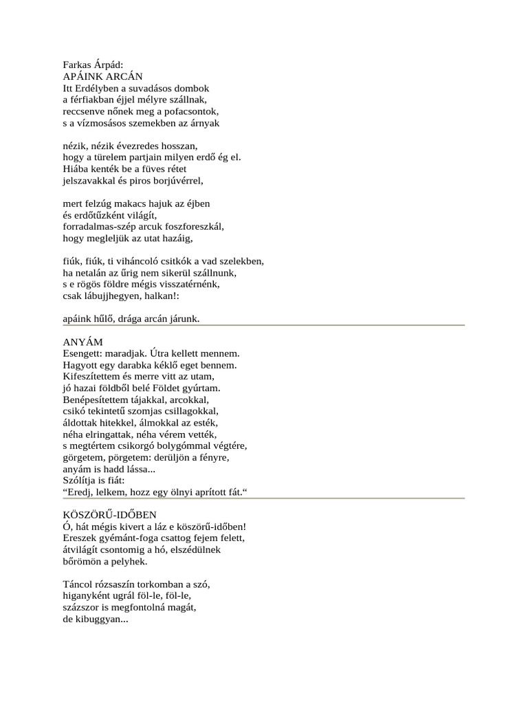 Farkas Arpad - Versek | PDF