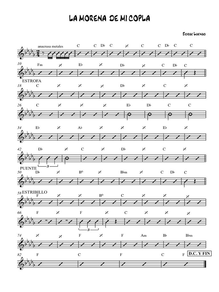 LA MORENA DE MI COPLA - Partitura Completa | PDF