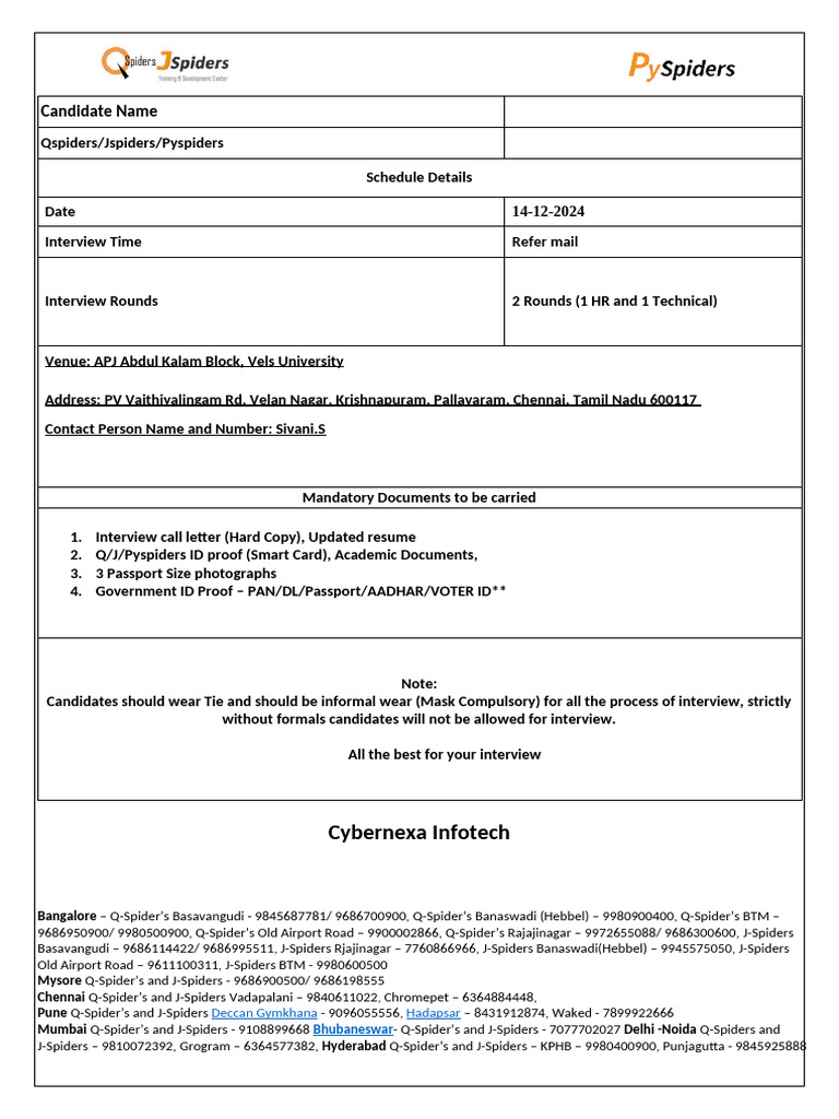 Call Letter Cybernexa | PDF