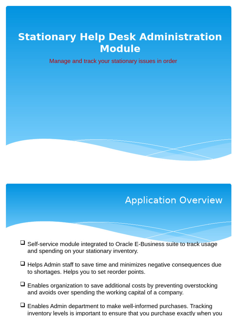 Stationary Admin Help Desk v1.0 | PDF