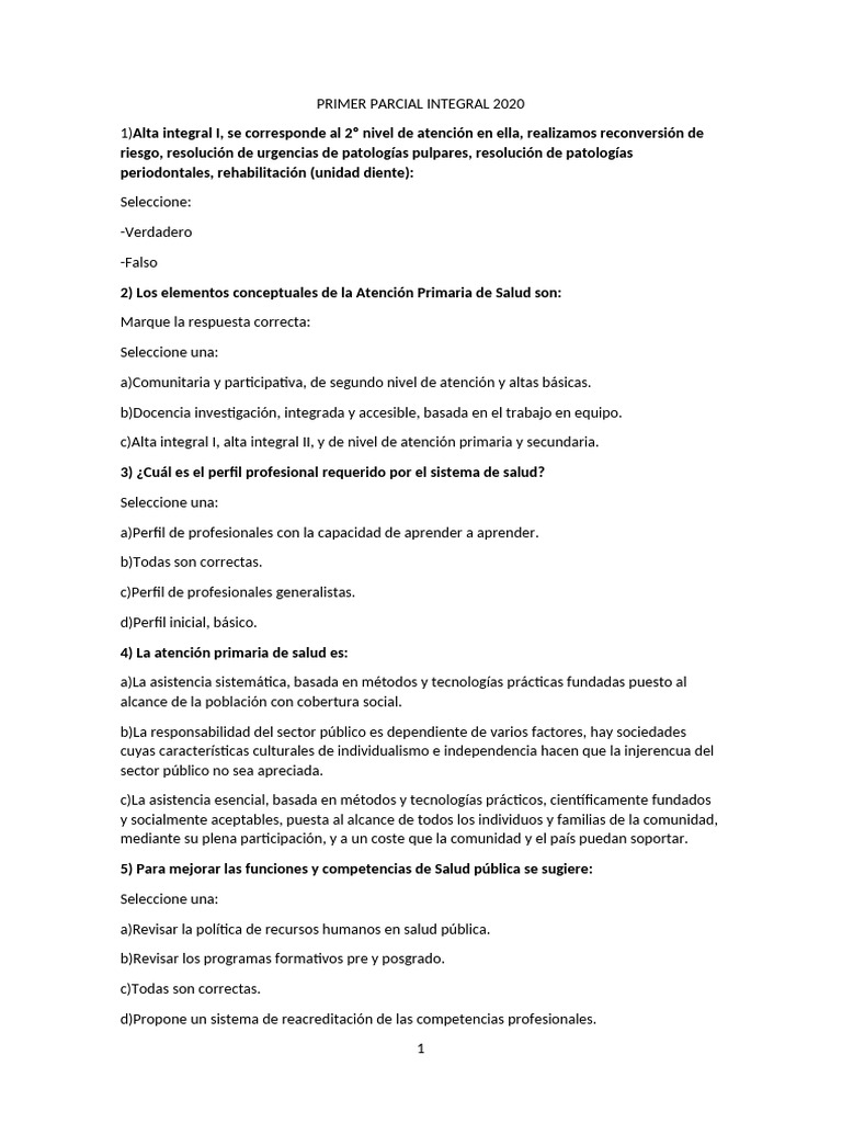 Examen de Salud Pública y Odontología | PDF | Gestión de recursos ...