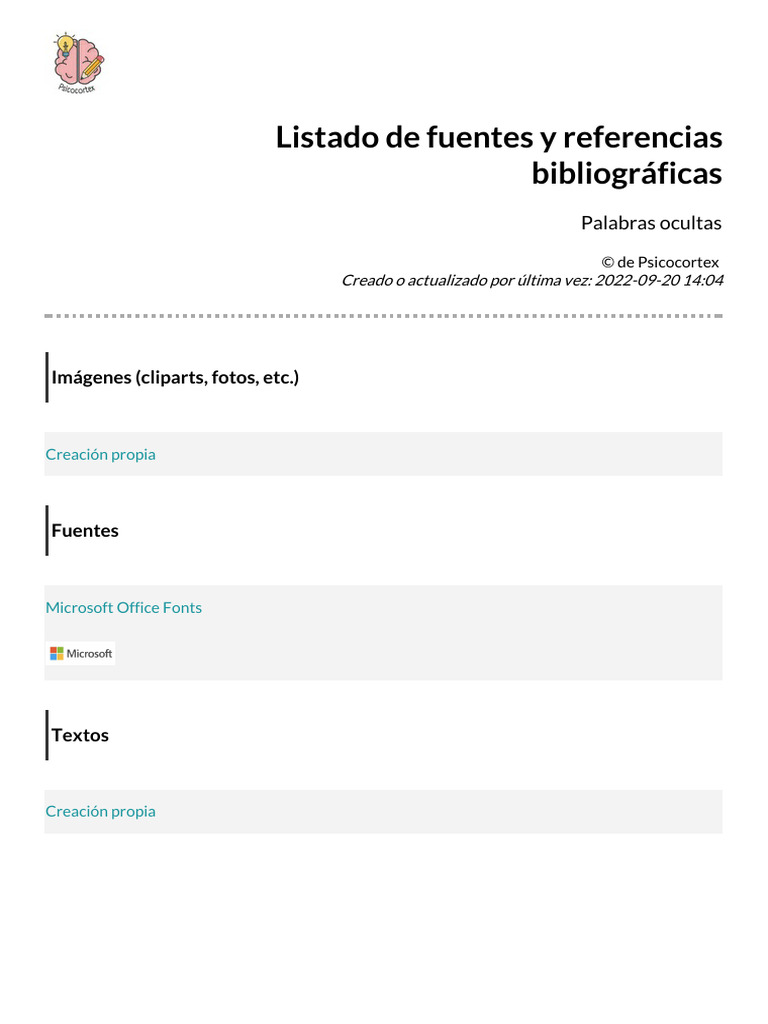 Fuentes de Microsoft Office: Lista Completa | PDF