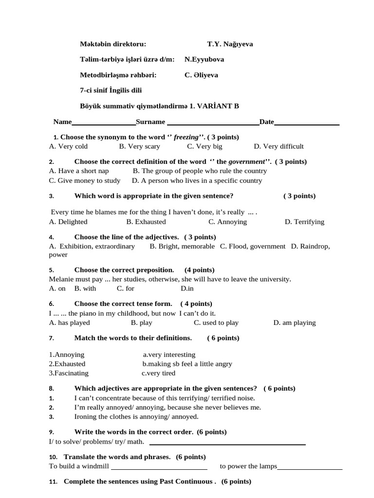 7th Grade English Summative Assessment | PDF | Linguistics | Semantic Units