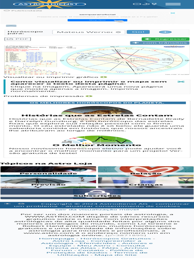 Mapa Astral Gratuito no Astrodienst | PDF