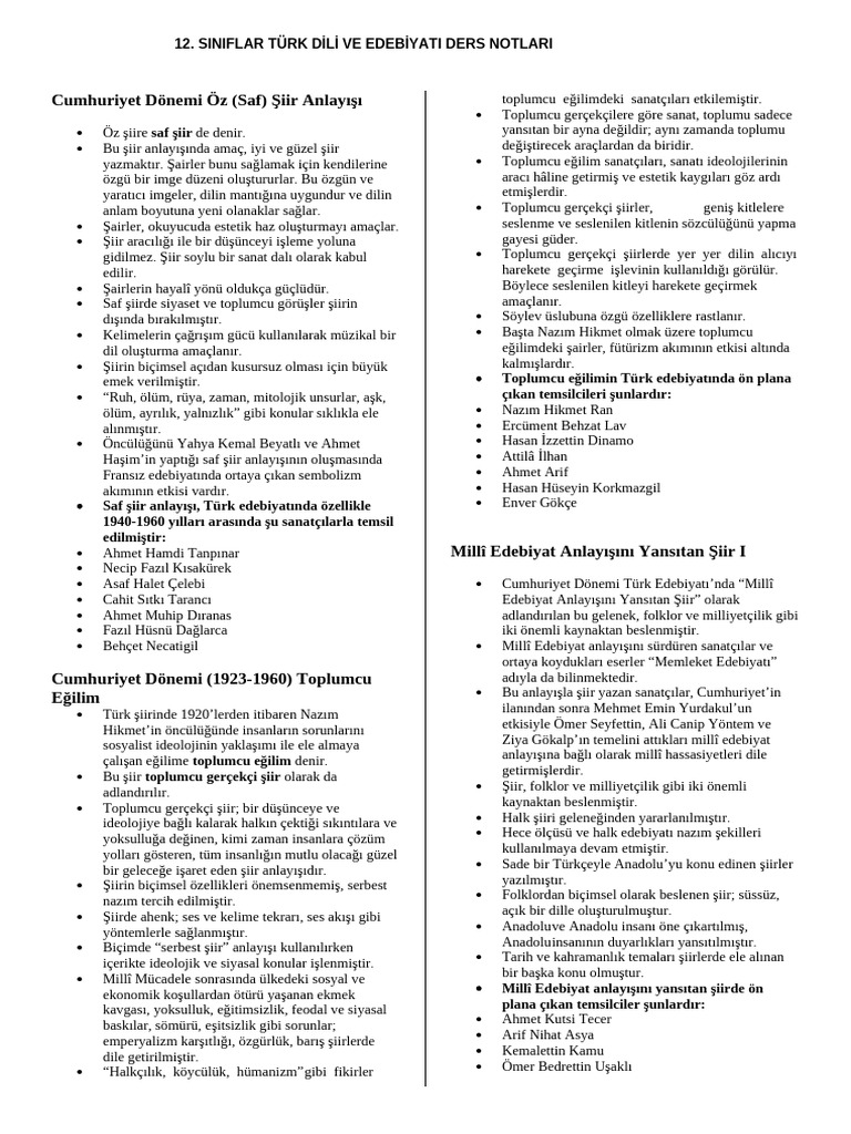 12.sinif Ders Notlari-2 | PDF