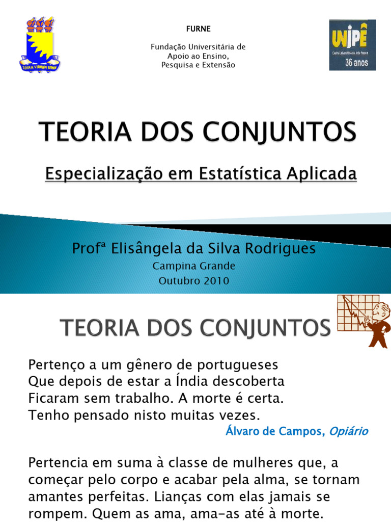 Aula1 - Teoria Dos Conjuntos | PDF | Conjunto (Matemática) | Números