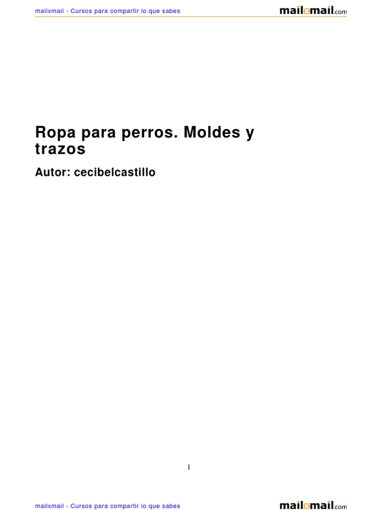 Ropa Perros Moldes Trazos 38446 Completo | PDF | Ropa | Ocio