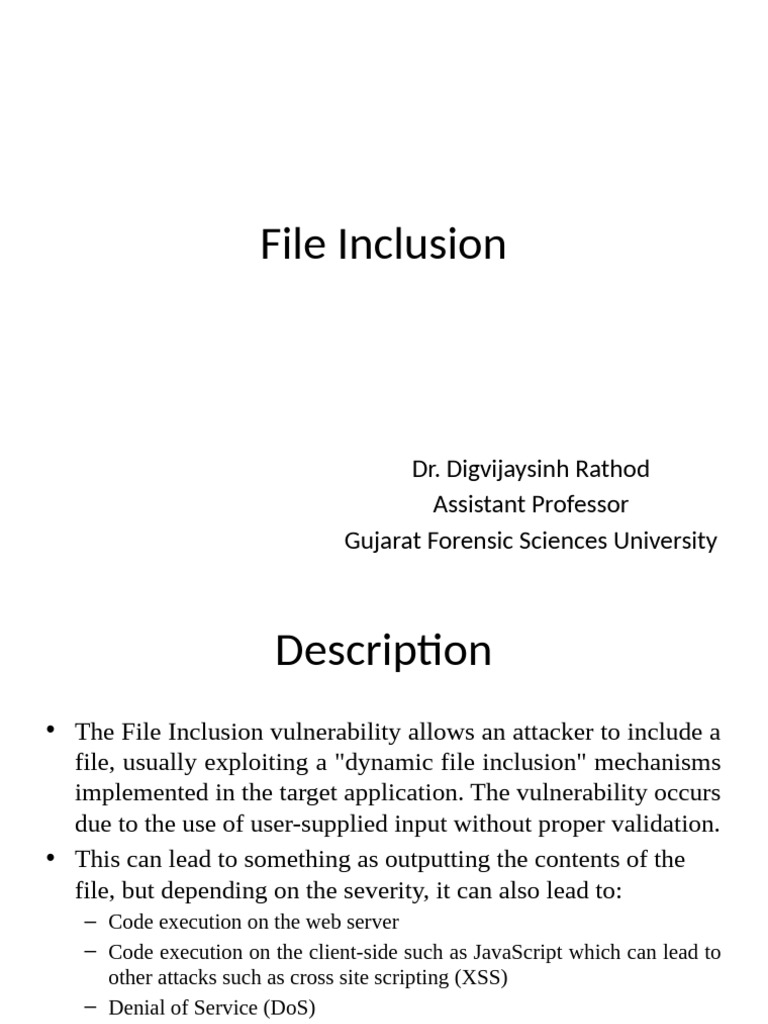 Understanding File Inclusion Vulnerability | PDF | Software | Computing