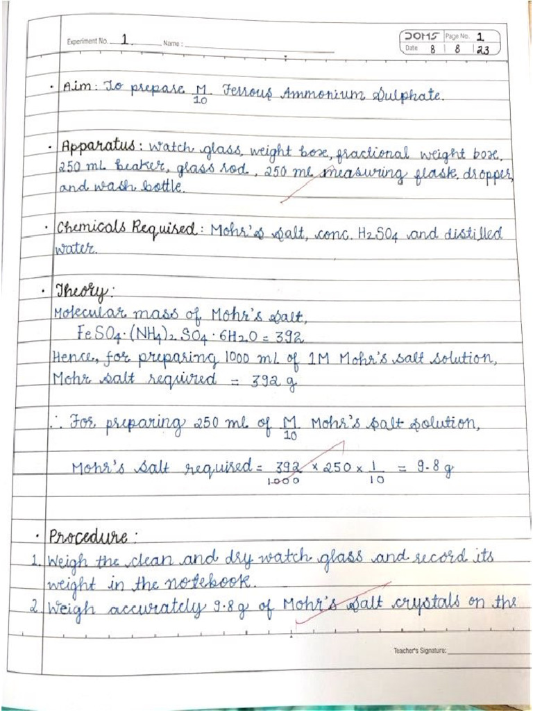 XII chem practical file | PDF