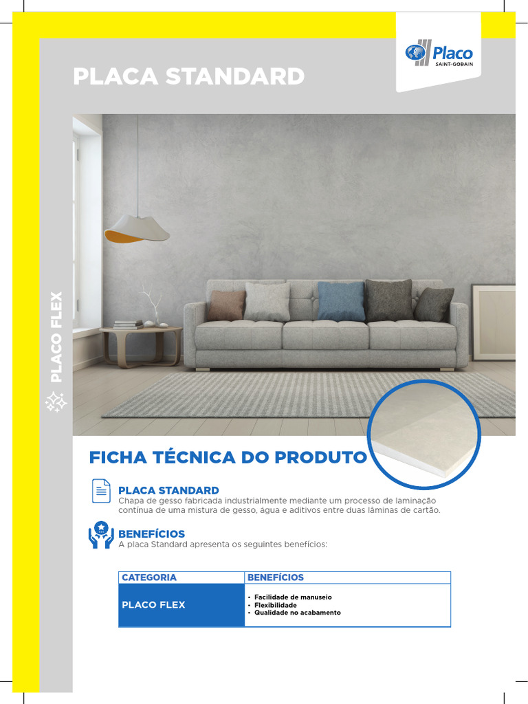Placo Ficha Tecnica Placo Standard | PDF | Embalagem e rotulagem