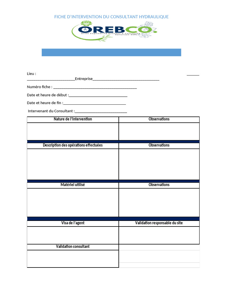 Fiche D'intervention Final | PDF