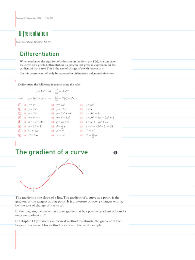 Differentiation | PDF