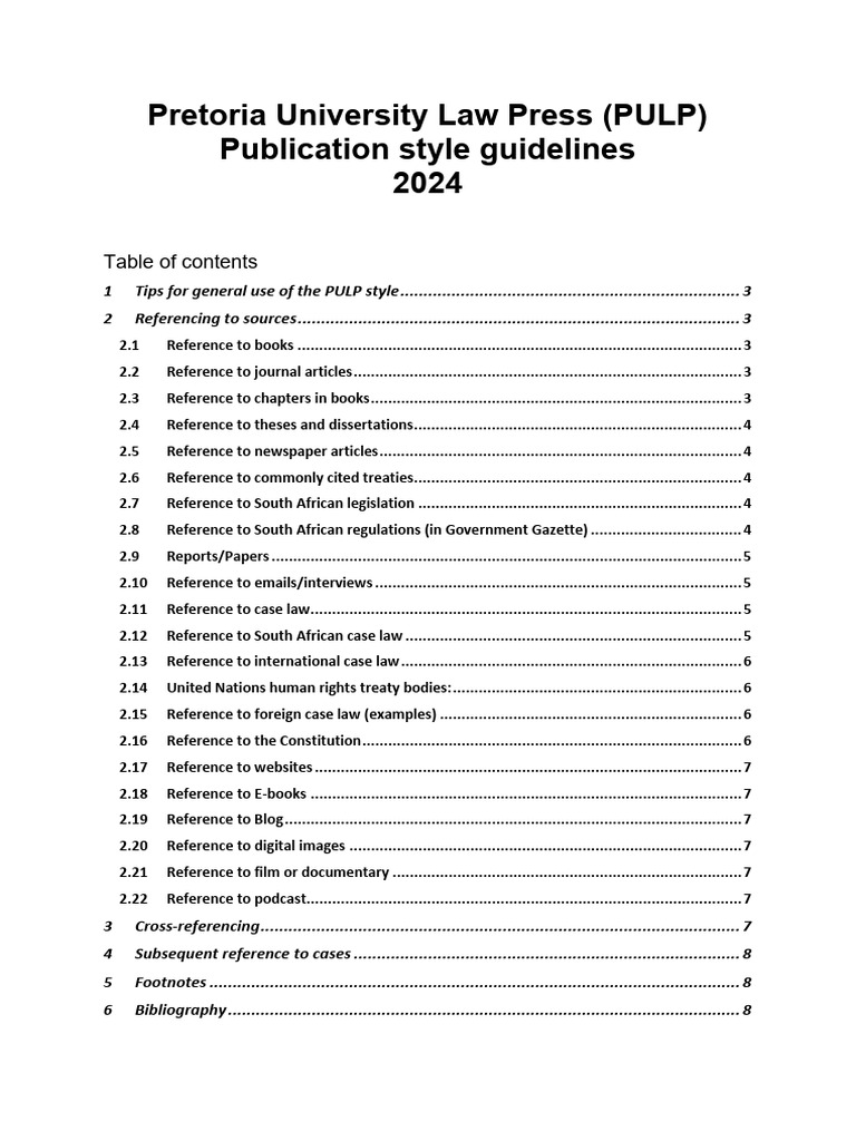 PULP Publication Style Guidelines 2024 | PDF | Bracket | Quotation Mark
