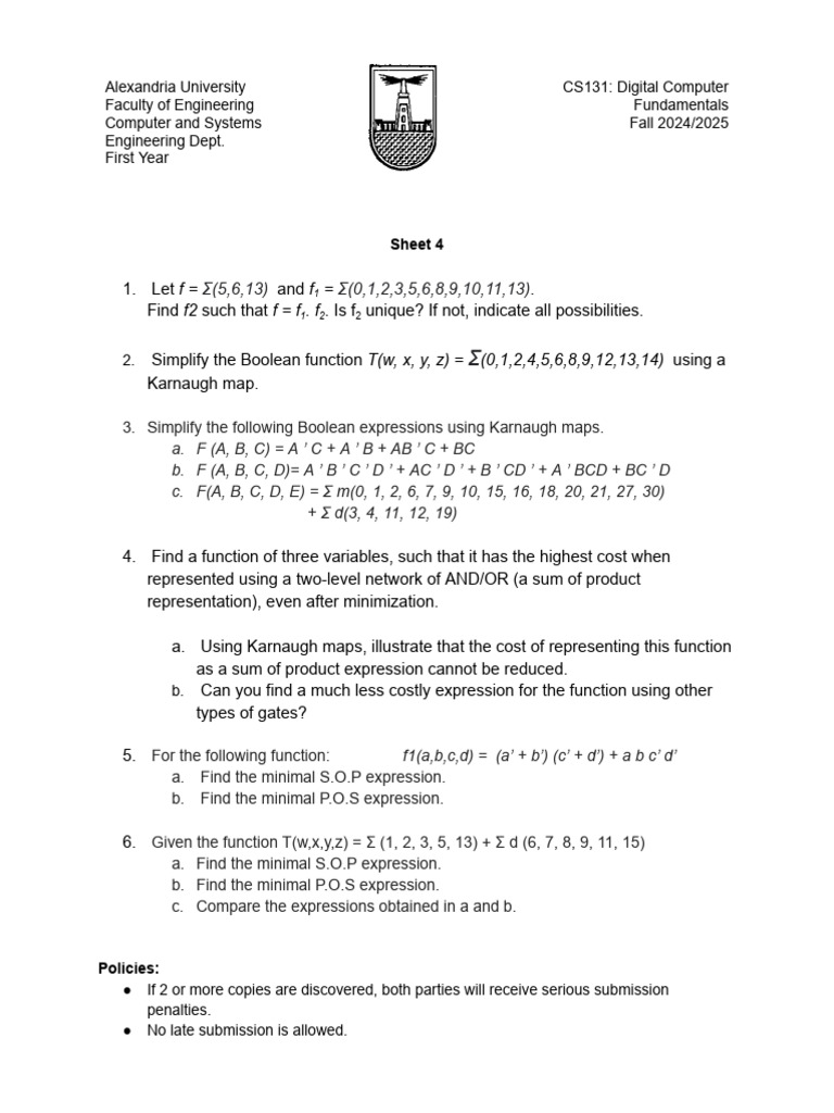 Sheet4 Digital Computer Fundamentals | PDF | Mathematics | Computer Programming