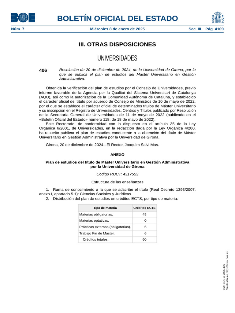 BOE-A-2025-406 | PDF | Gobierno