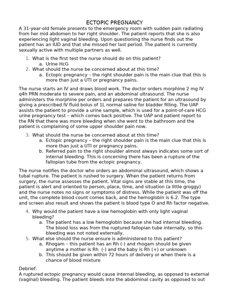OB Complications Case Study Key | PDF | Childbirth | Pregnancy