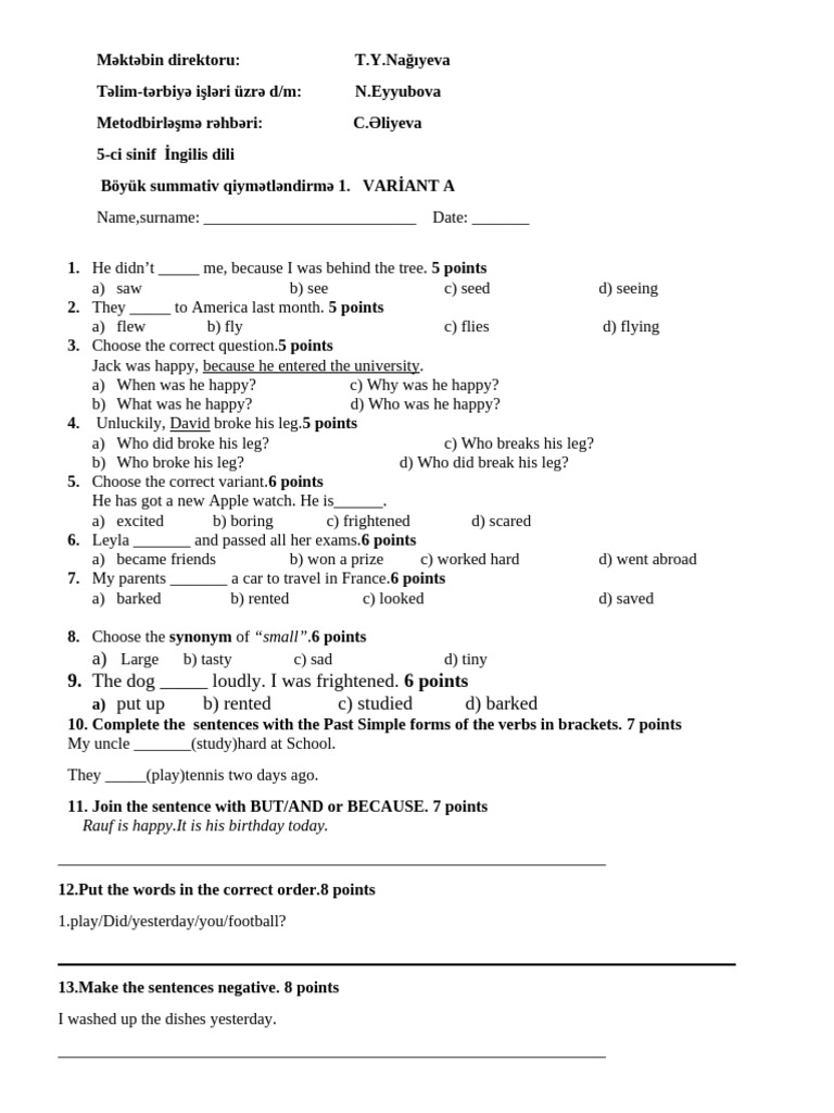 6-Ci Sinif Ingilis Dili BSQ 1 AB | PDF | Christopher Columbus | Linguistics