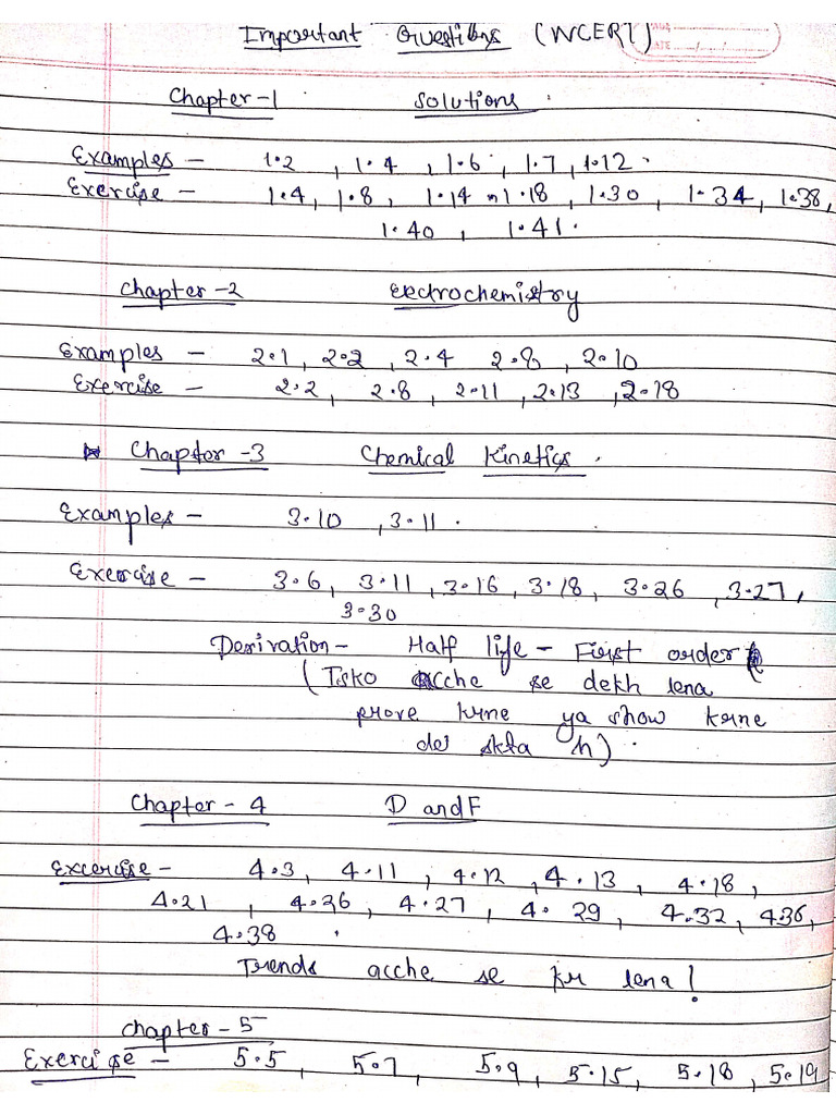 CHEMISTRY NCERT IMP QUESTIONS | PDF