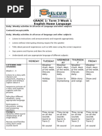 Grade 3 English Home Language Term 4 Teaching Plan | PDF | Reading ...