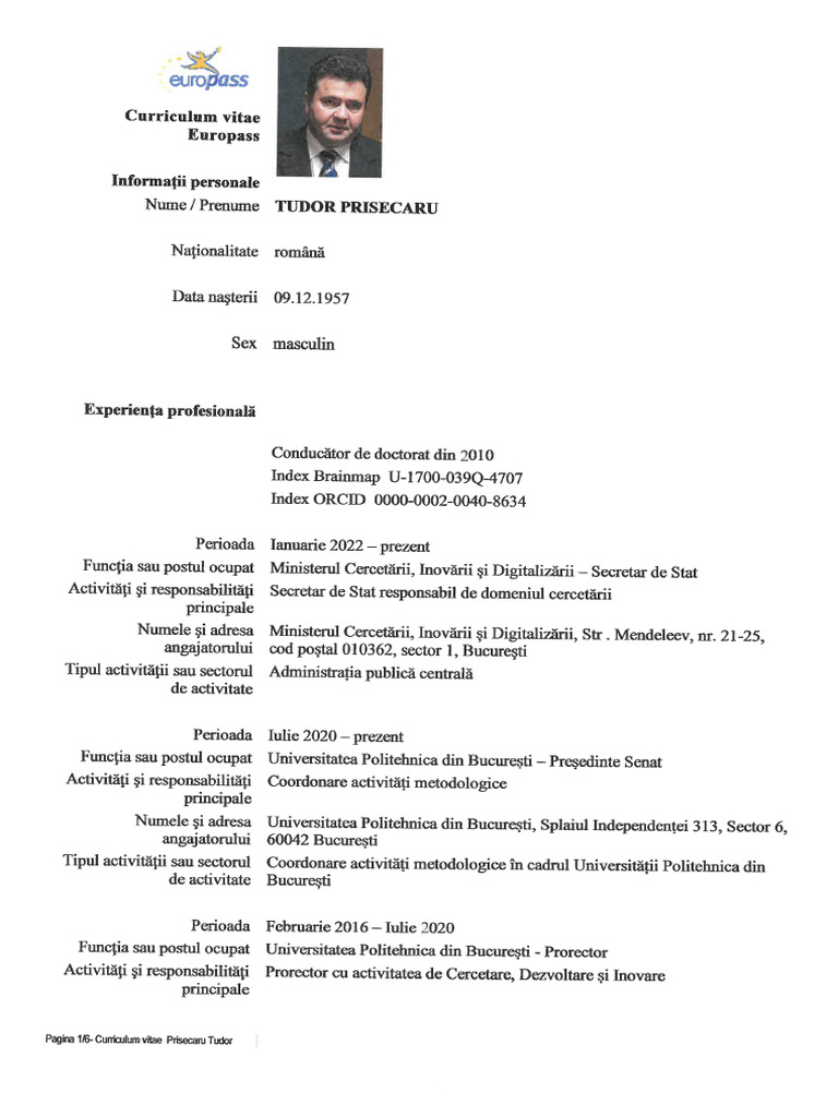 CV Ss Prisecaru Tudor | PDF