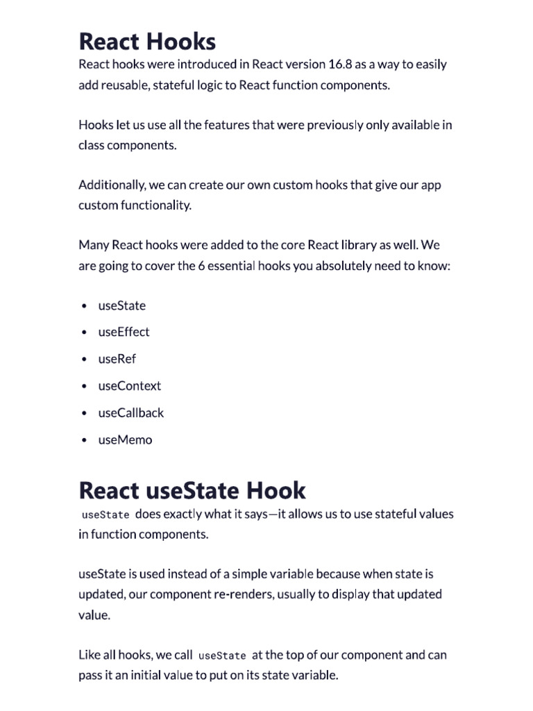 ReactJs Hooks Cheat Sheet | PDF ReactJs Hooks Cheat Sheet | PDF