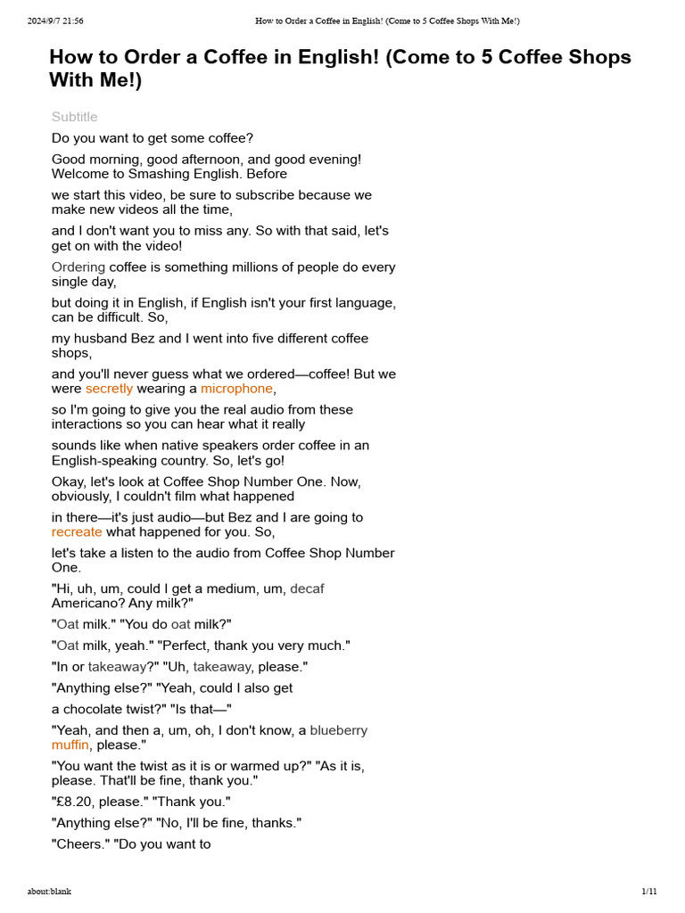 How To Order A Coffee in English! (Come To 5 Coffee Shops With Me ...