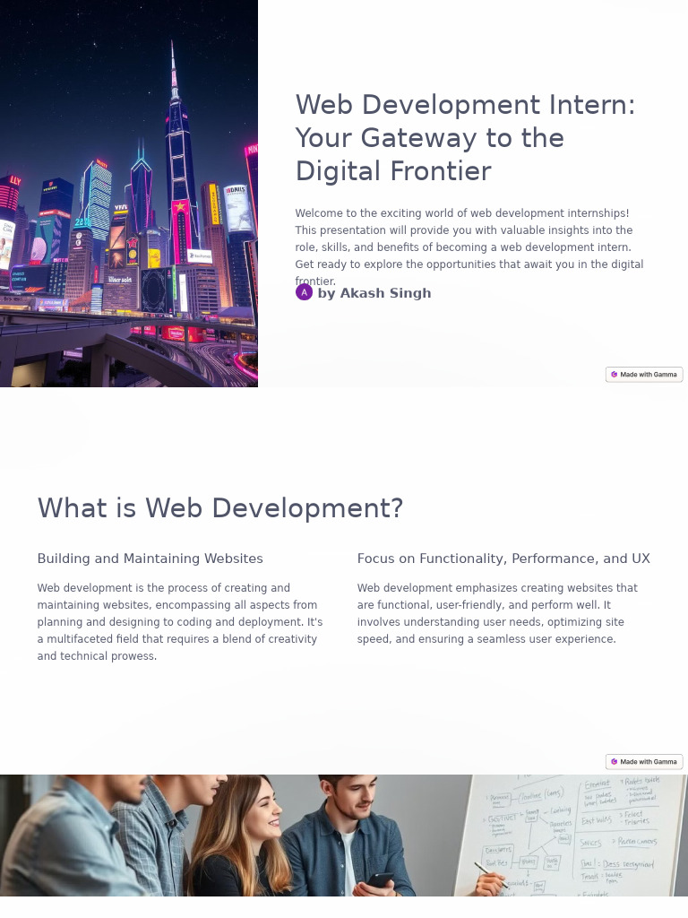 Web Development Intern Your Gateway to the Digital Frontier (1) | PDF | Web Development | Cyberspace