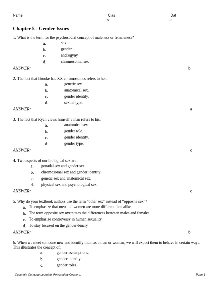Chapter 5 Gender Issues | PDF | Intersex | Gender