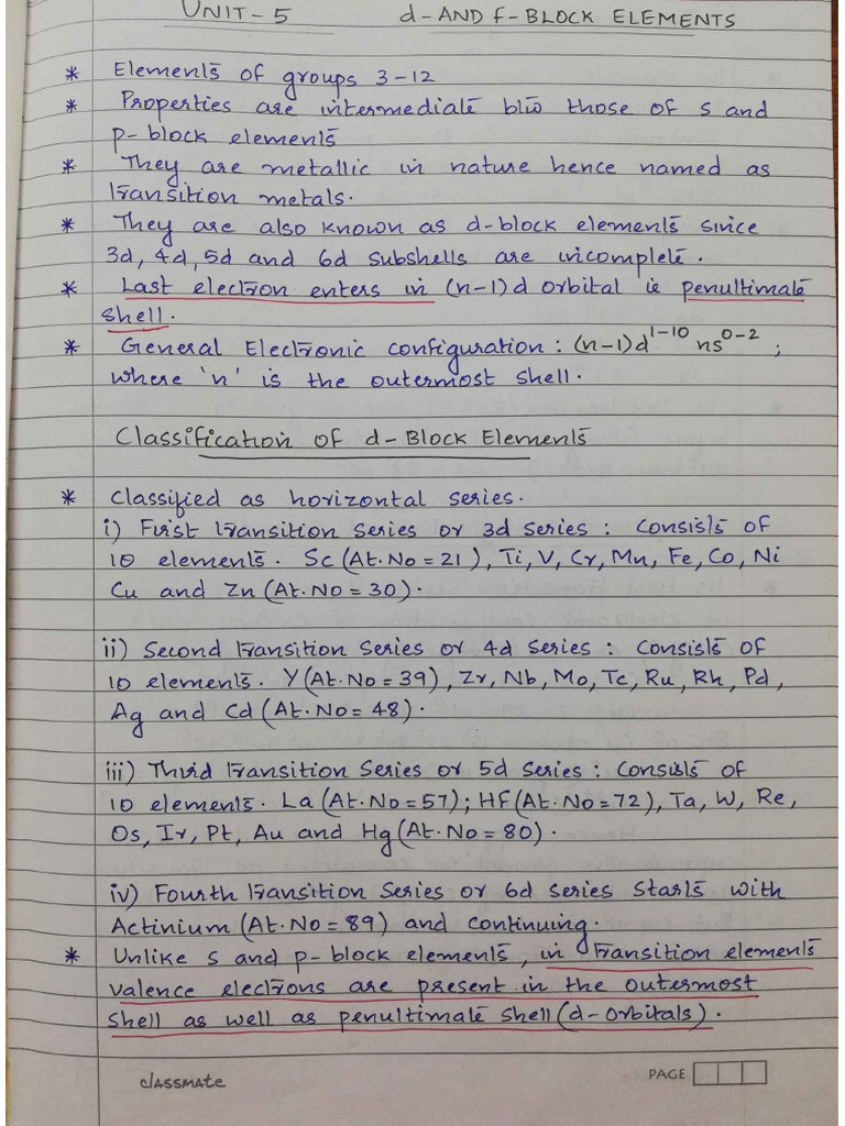 D Block Elements | PDF