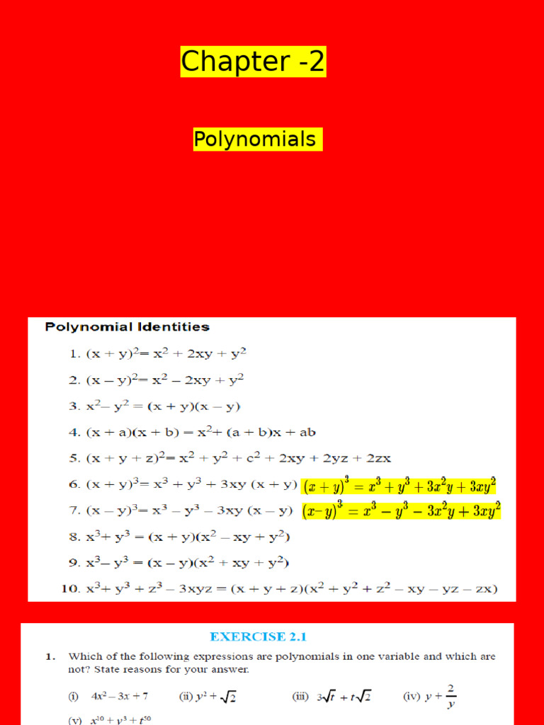 Chapter - 2-Polynomials - Answers | PDF