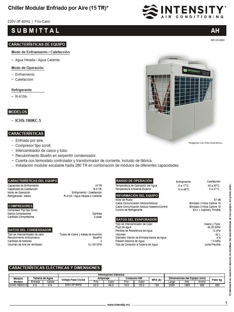 Submittal Intensity - Chiller Modular 15tr - Jun 2022 | PDF ...