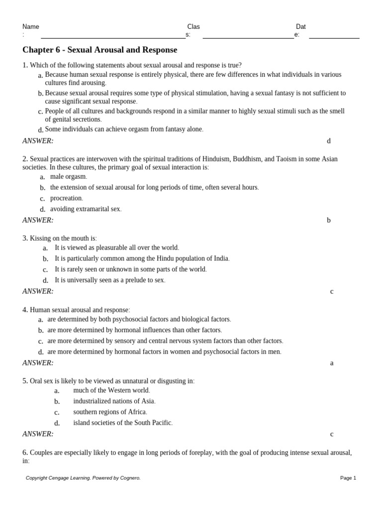 Sexual Arousal And Response Dynamics Pdf Orgasm Testosterone