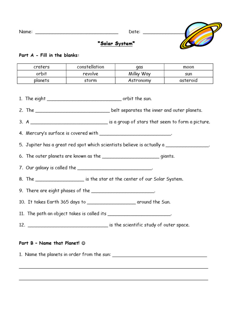 space test | PDF | Planets | Solar System