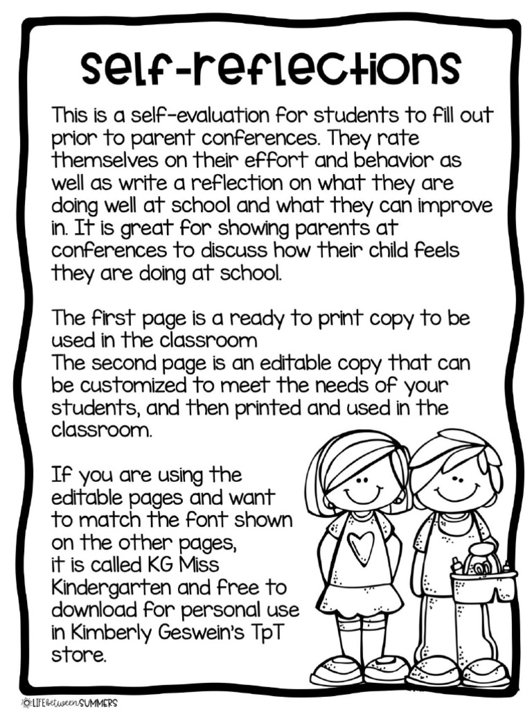 Student Self-Assessment for Parent Conferences | PDF