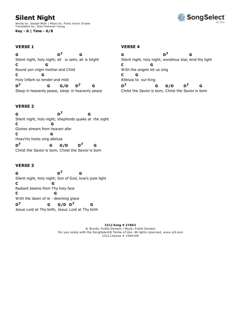 Silent Night (Stille Nacht) - Chords-G | PDF
