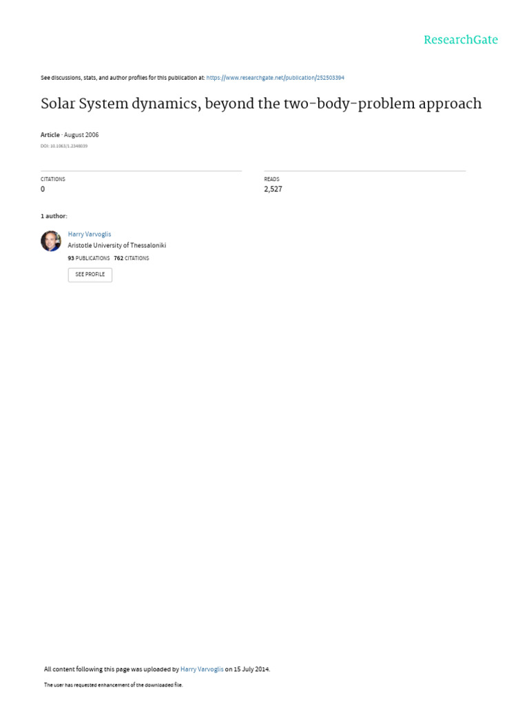Solar_System_dynamics_beyond_the_two-body-problem_ | PDF | Gravity ...