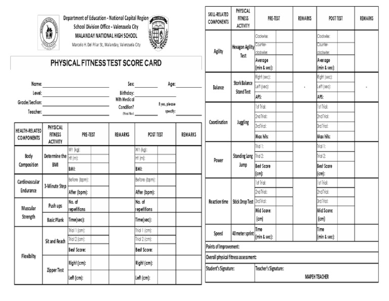 PFT Score Card | PDF