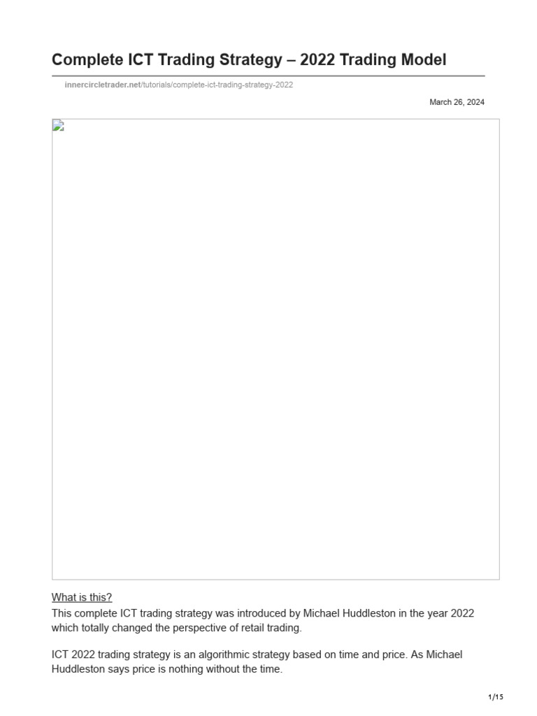 Complete ICT Trading Strategy 2022 Trading Model | PDF | Economies | Investing