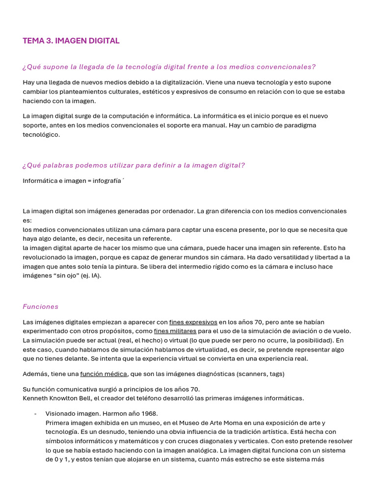 Tema 3 Imagen Digital | PDF | Imagen | Información