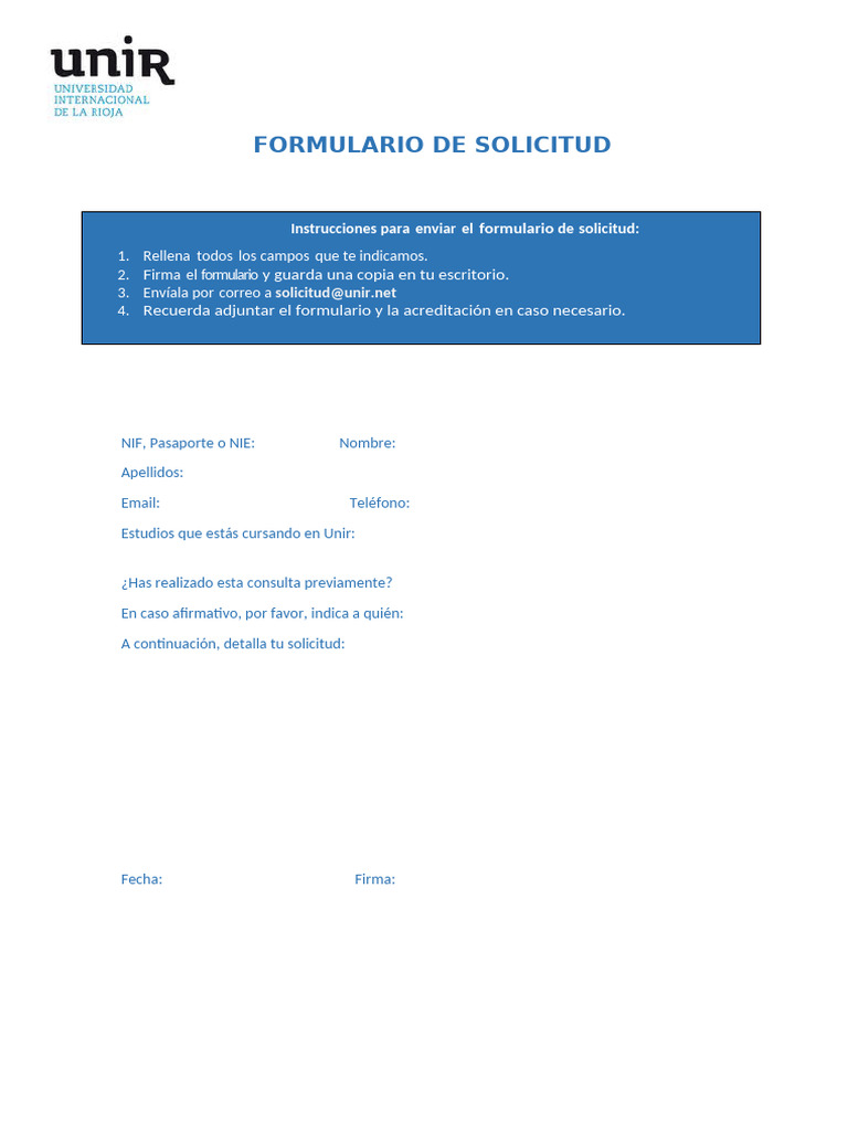 Solicitud General | PDF