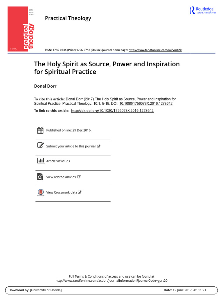 The Holy Spirit As Source, Power and Inspiration Dor Spiritual Practice ...