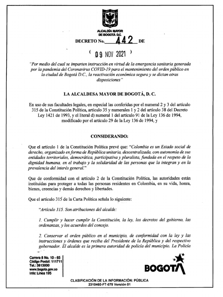 Decreto 442 de 2021 | PDF