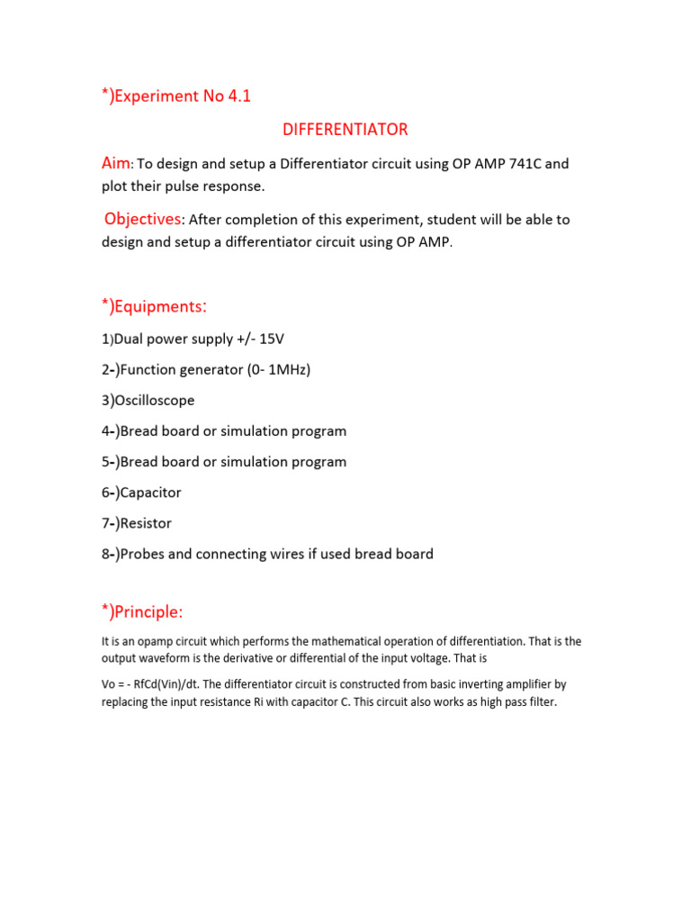 OP AMP Circuit Experiments Guide | PDF | Amplifier | Operational Amplifier