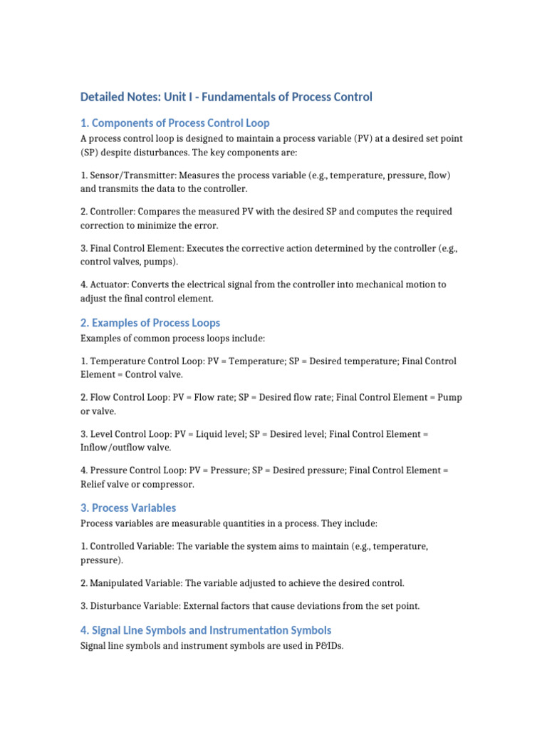 Fundamentals of Process Control Loop | PDF | Instrumentation | Valve